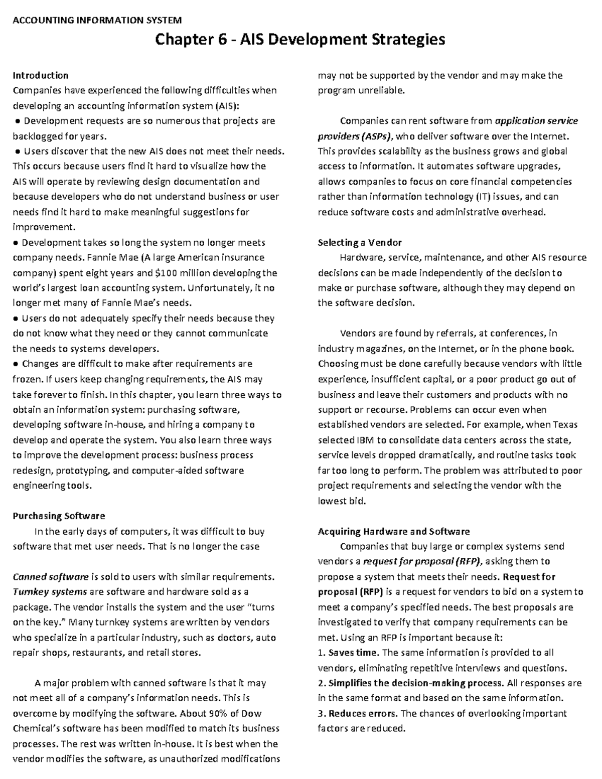 AIS 102B Chapter 6 - ACCOUNTING INFORMATION SYSTEM Chapter 6 - AIS ...