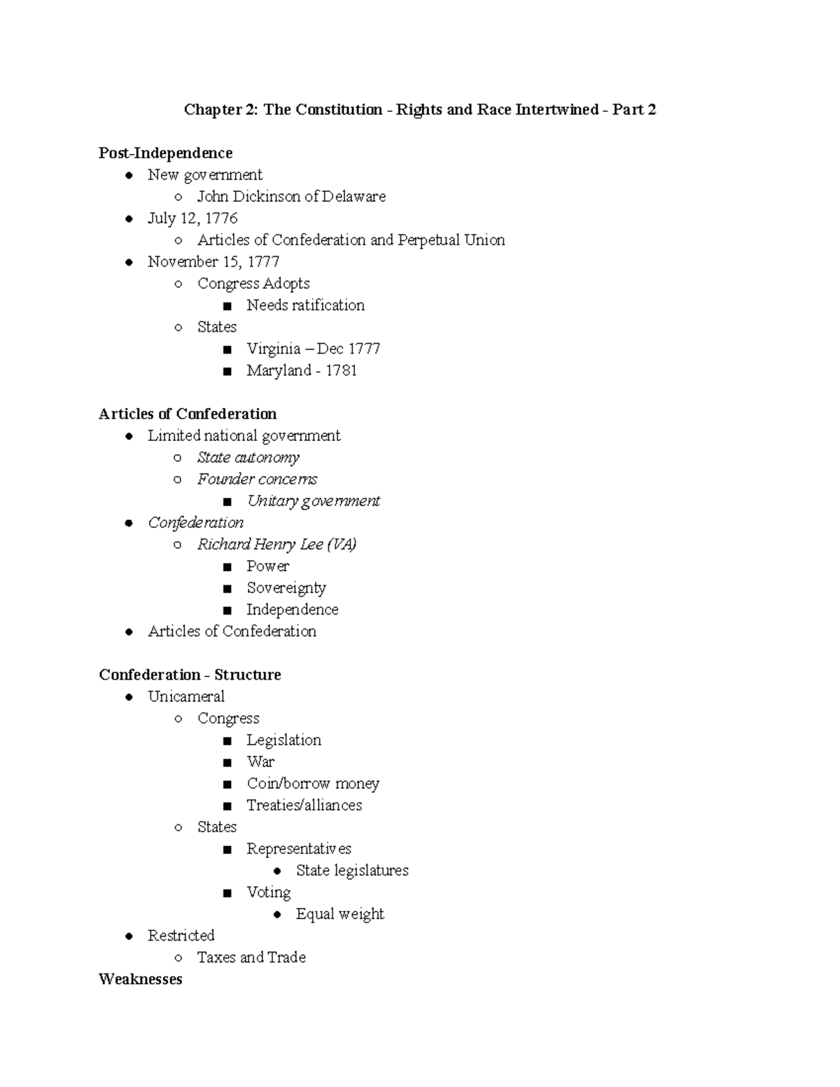 Chapter 2 The Constitution - Rights and Race Intertwined - Part 2 - 47 ...