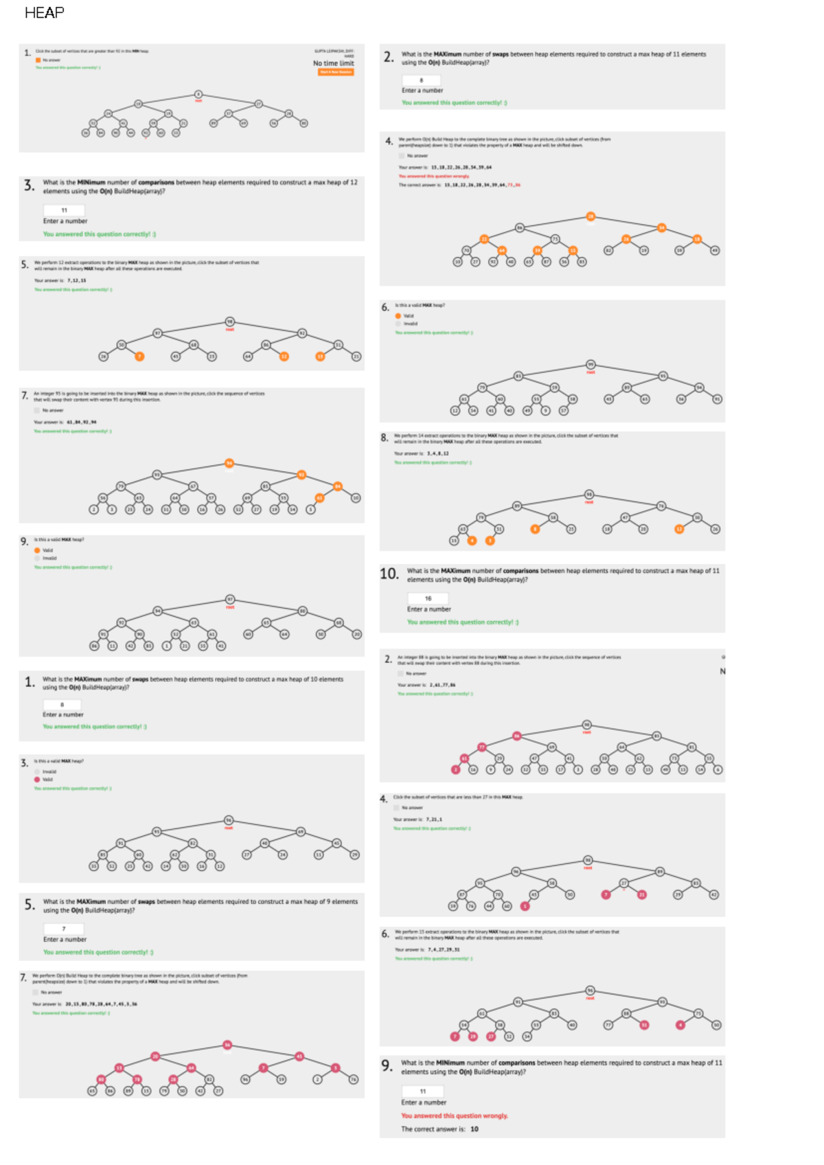 VS2040 QUIZ 2 Practice Answers - CS2040 - HEAP If cycle then no TOPOLOGICAL GRAHH BST Balance ...
