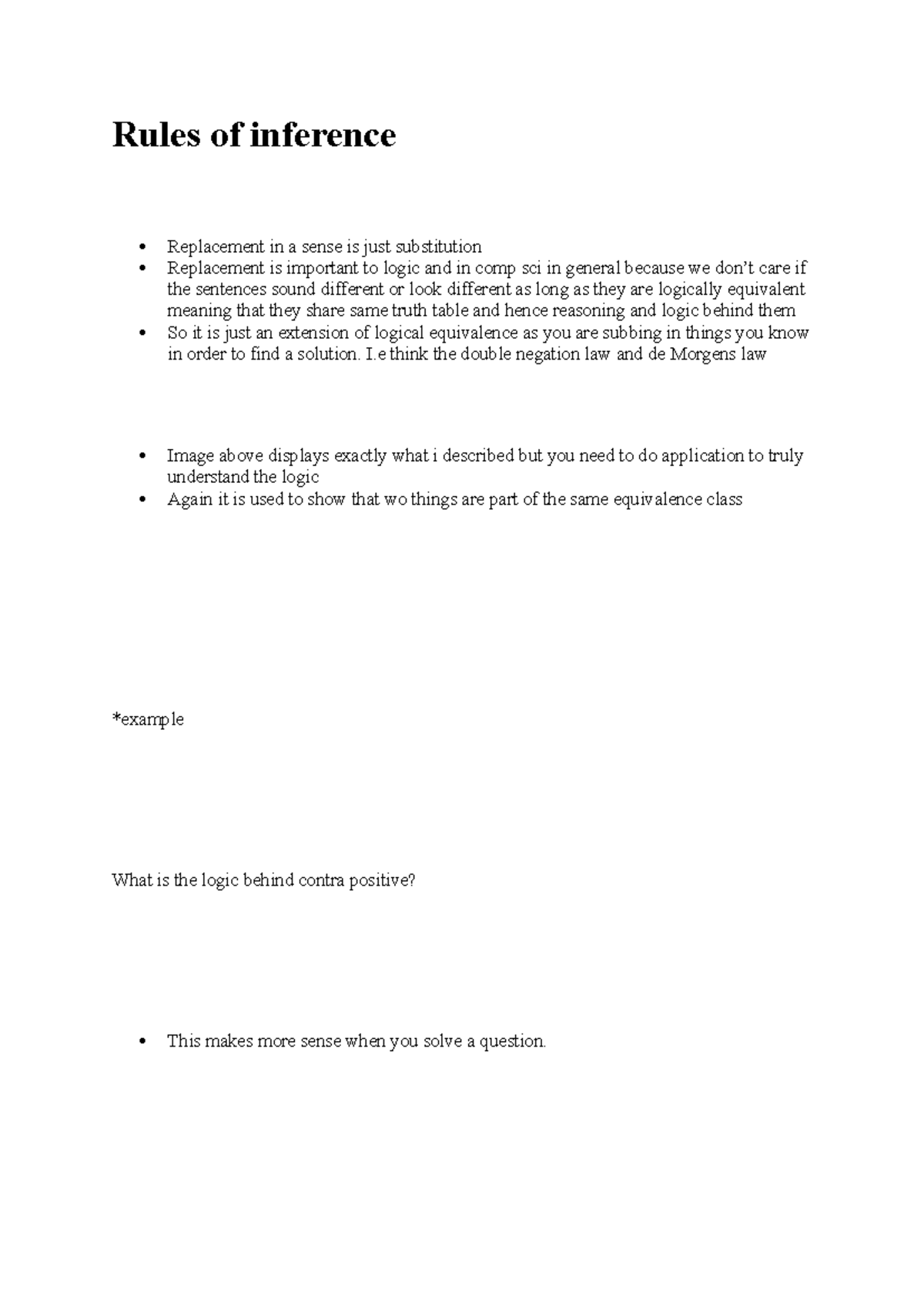 Rules of inference - Rules of inference Replacement in a sense is just ...
