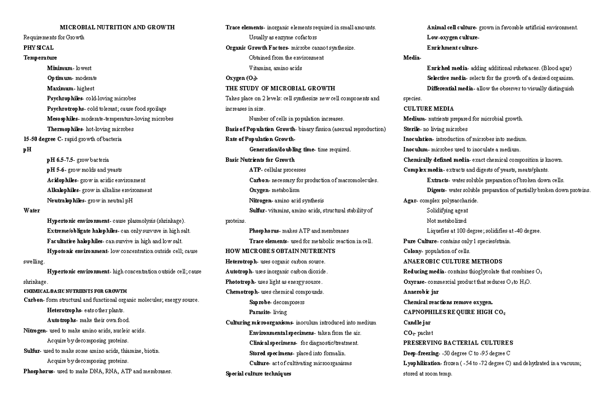 Micro-PARA-3 - Summary Microbiology and Parasitology - MICROBIAL ...