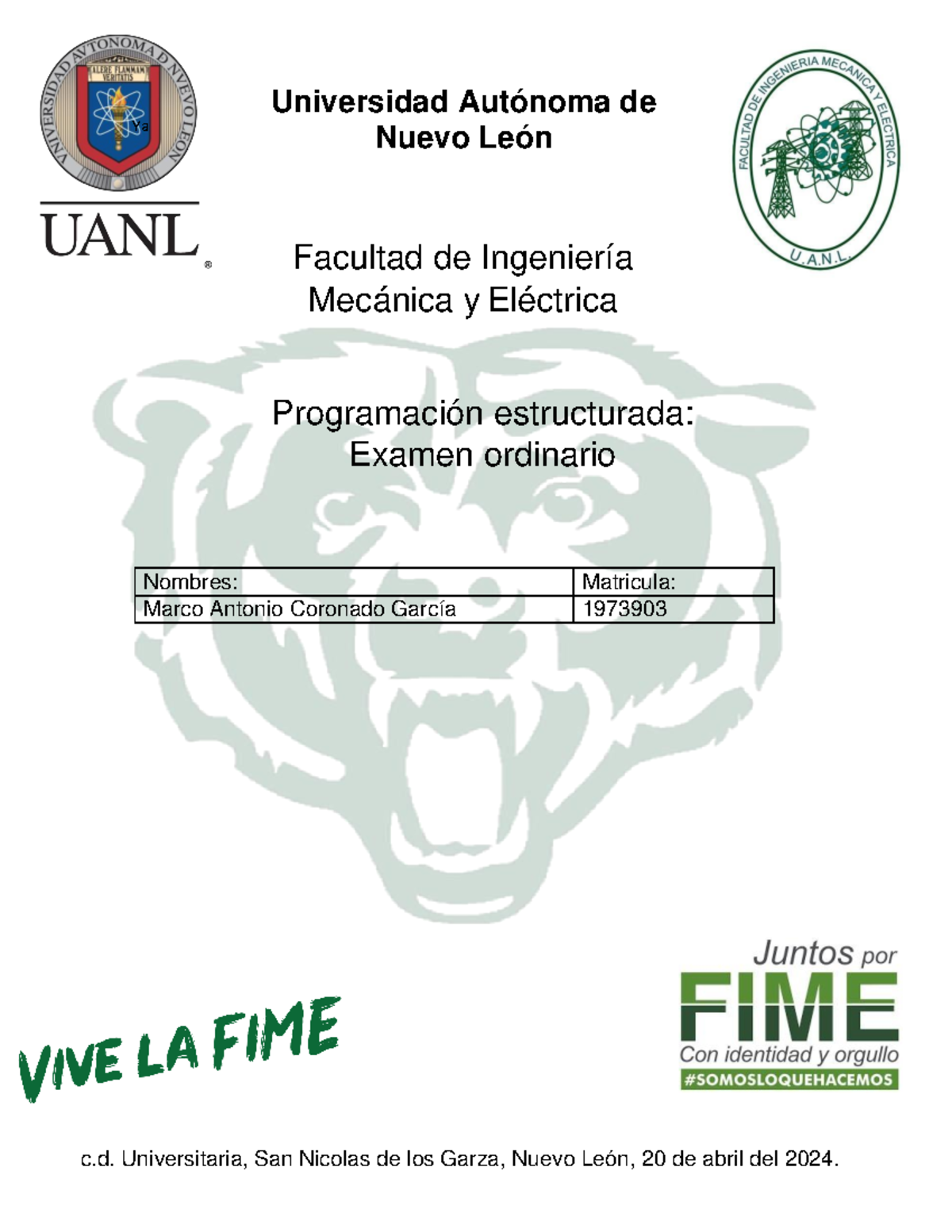 Examen ordinario - Resumen Programación Estructurada - Universidad ...