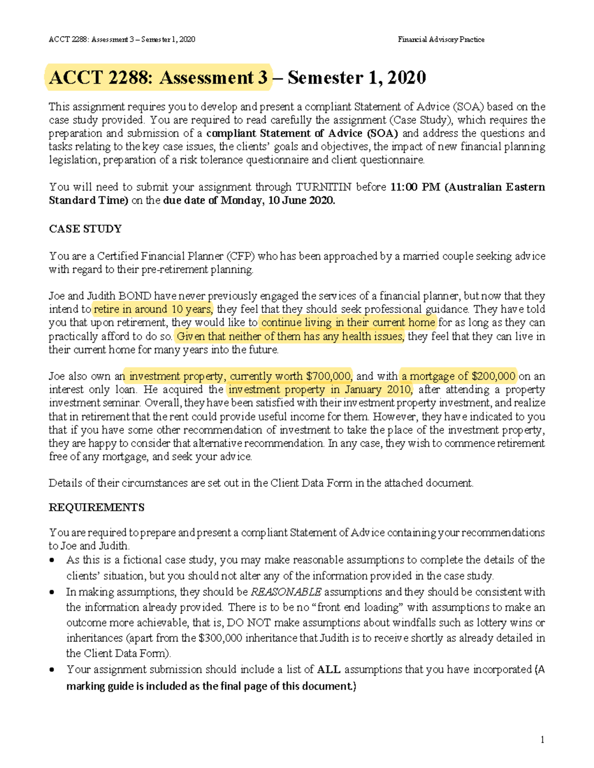 ACCT2288 Exam Sem1 2020 - Warning: TT: undefined function: 32 Warning: Popup annotation has a ...