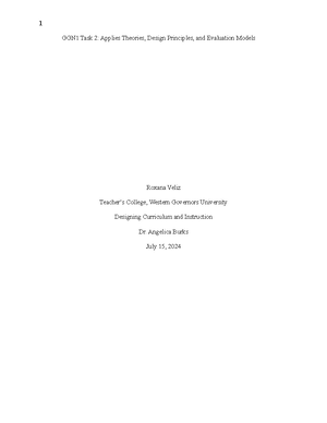 D629 Task 2 - D629 - passed - Task 2: Developing a Professional Growth ...