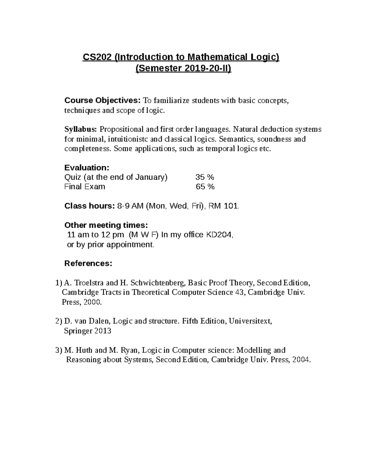 CS202 - enjoy - CS202 (Introduction to Mathematical Logic) (Semester ...