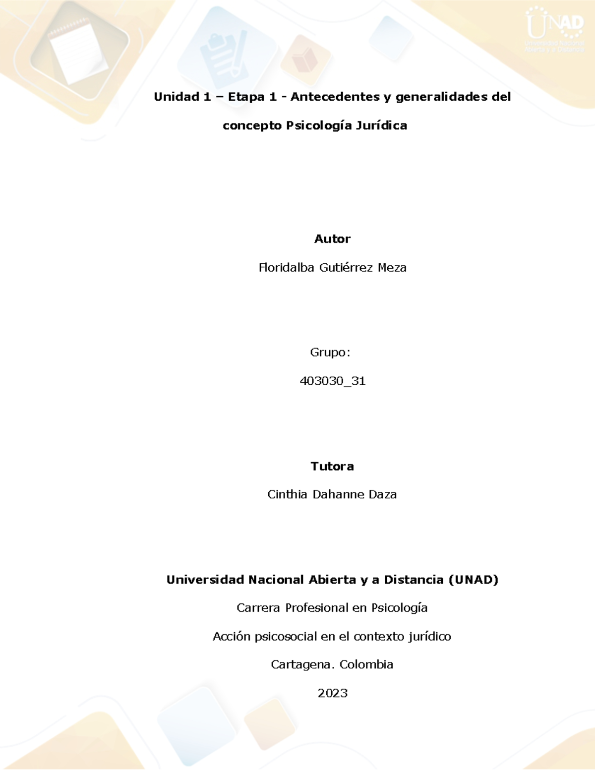 Unidad 1 Fase 2 accion psicosocial en el contexto juridico - Unidad 1 ...