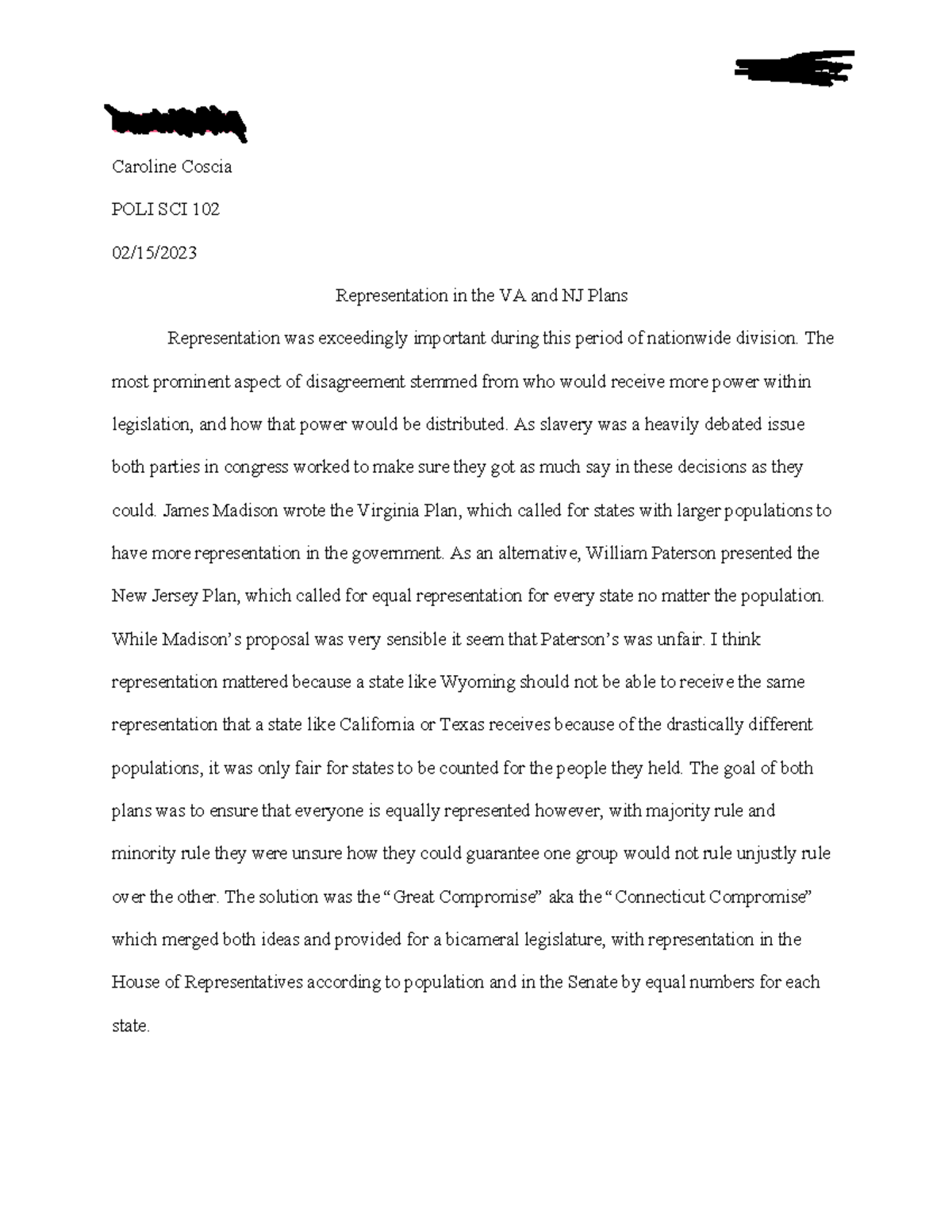 Poli Sci Paper NY NJ plan - Callender 1 Kristol Callender Caroline ...