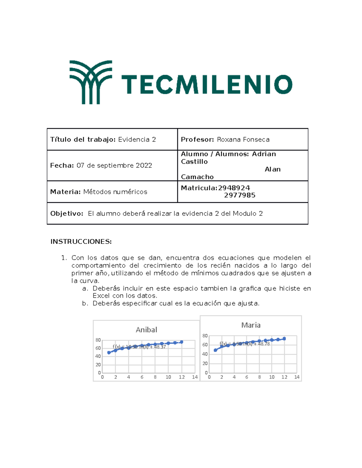Evidencia 2 - Esta es la actividad de clase de metodos numericos - Título del trabajo: Evidencia ...