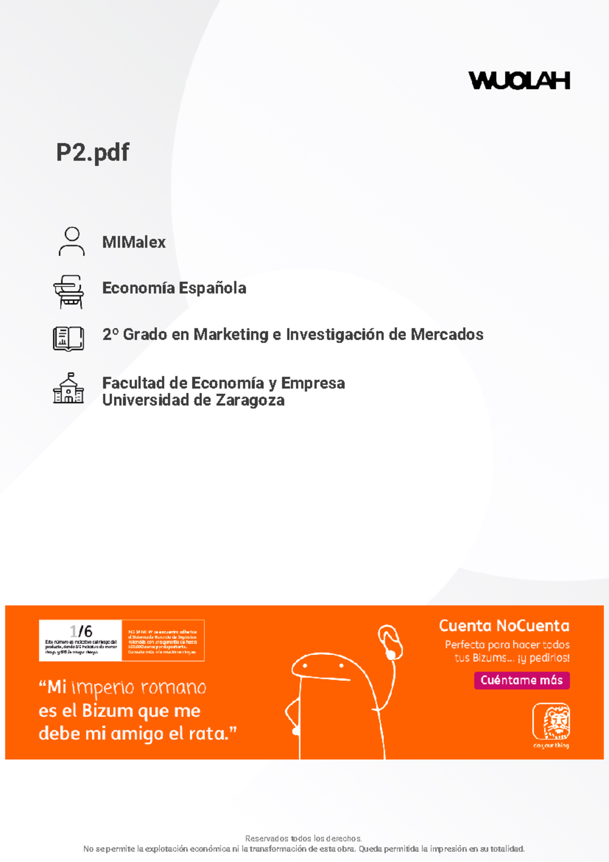 Practica historia - P2 MIMalex Economía Española 2º Grado en Marketing e Investigación de ...