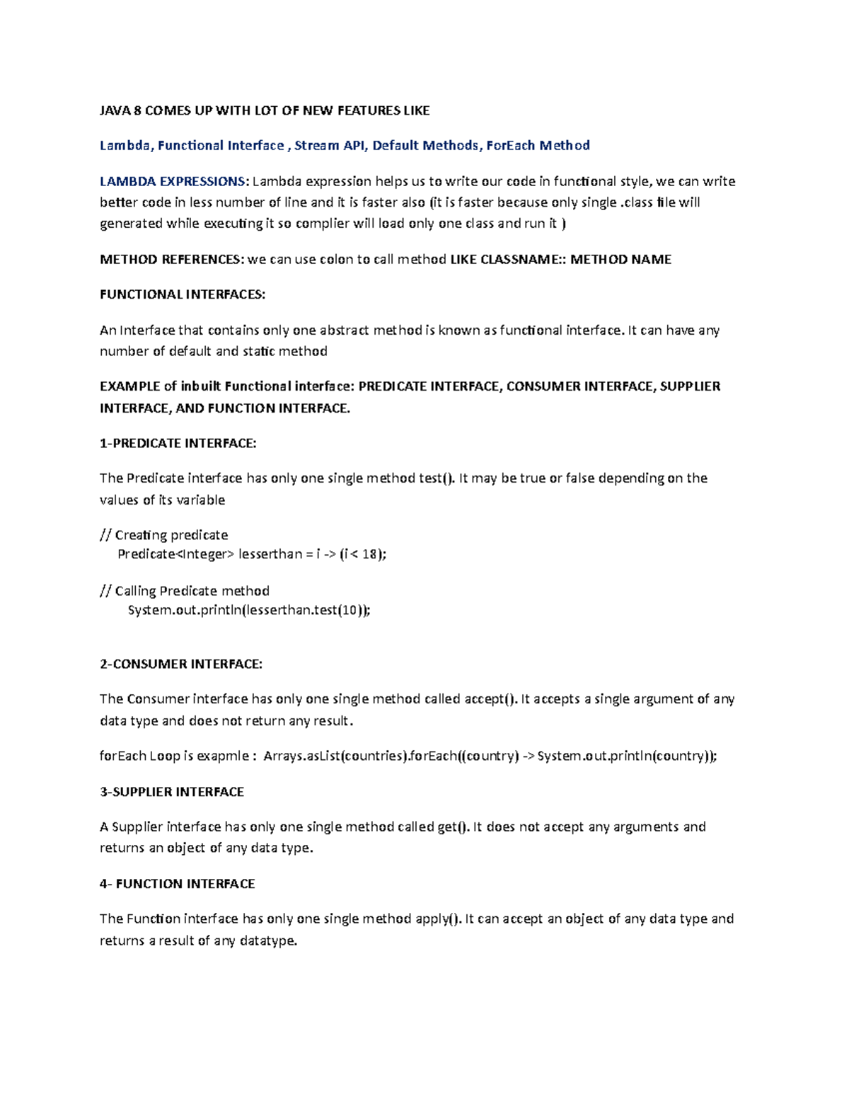 Java 8 Thanks Java 8 Comes Up With Lot Of New Features Like Lambda Functional Interface 