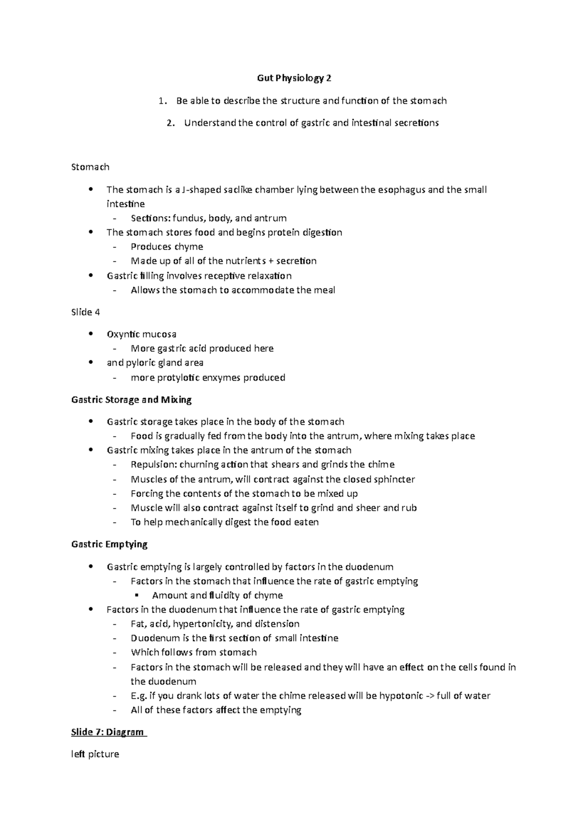 14.Gut Physiology 2 - Lecture notes 2 - Gut Physiology 2 1. Be able to ...