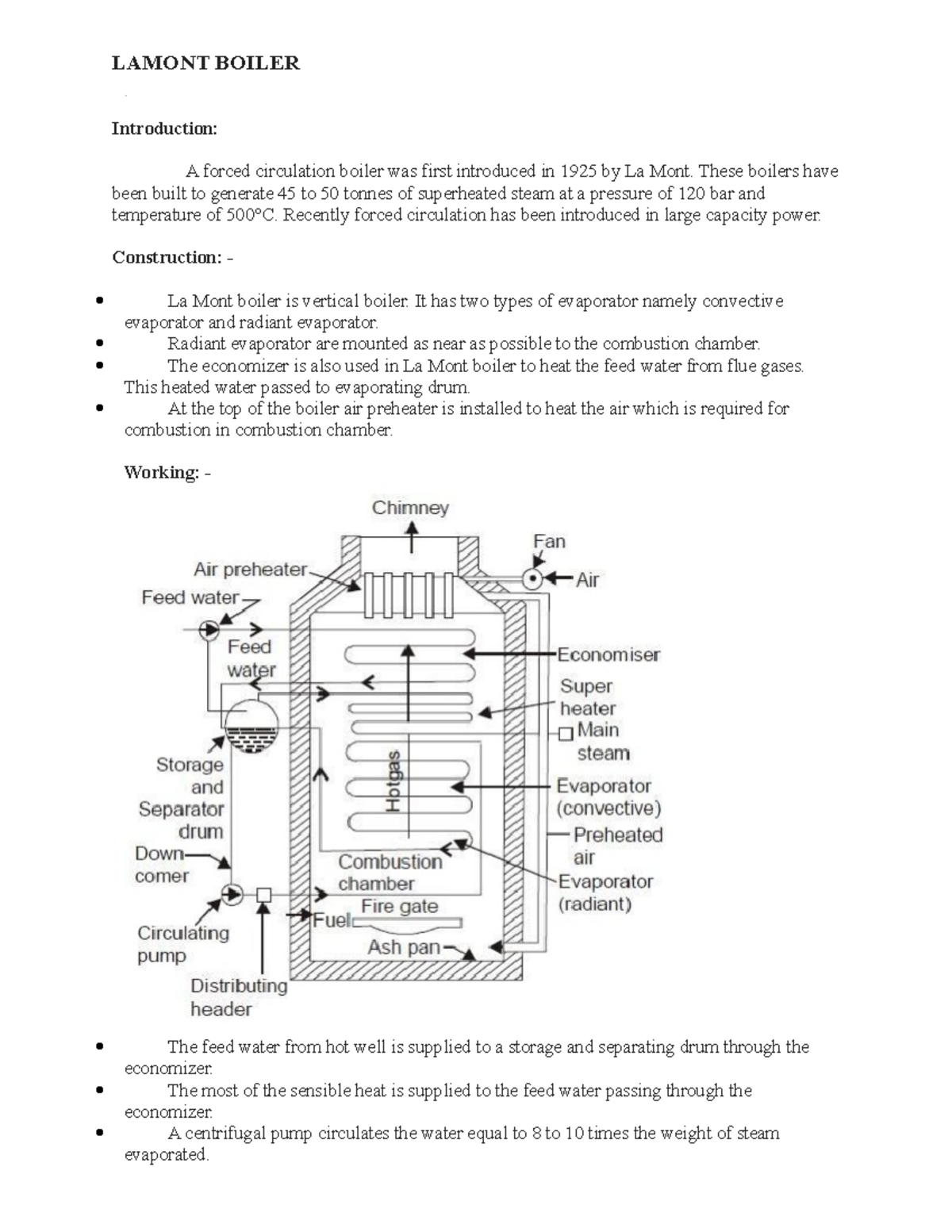 UNIT TWO Notes - 2nd unit - LAMONT BOILER Introduction: A forced ...