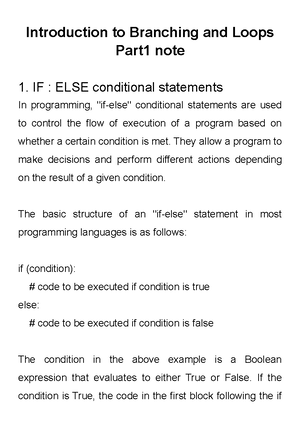 Chapter 6 - part 2- My note - Introduction to Branching and Loops Part2 note 1. Repetition with ...