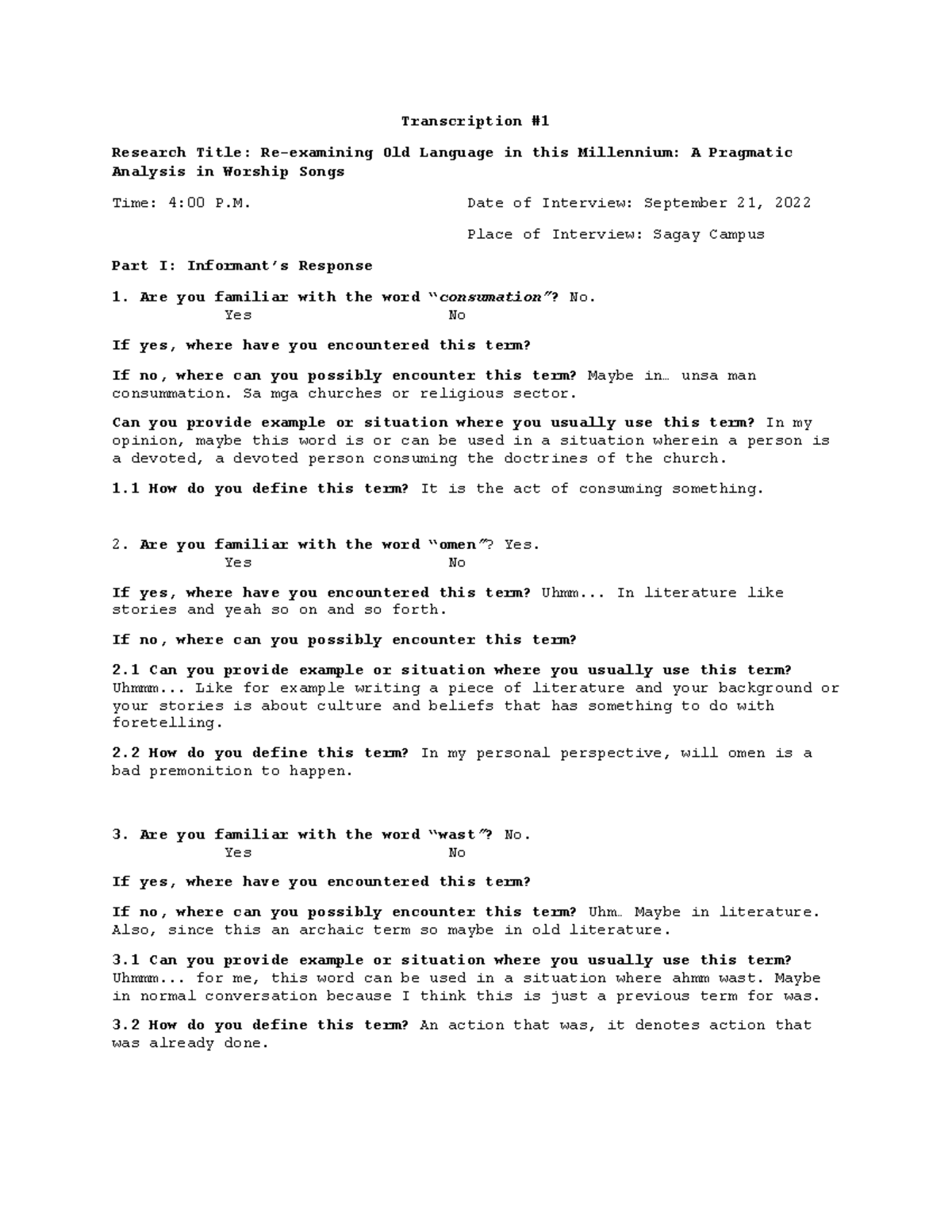 Edited transcription - Transcription Research Title: Re-examining Old ...