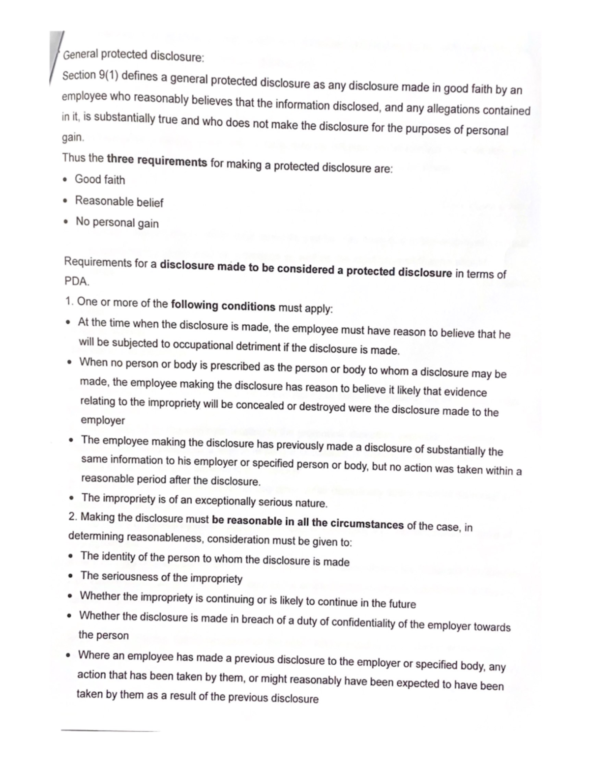 General protected disclosure - LWLL221 - Studocu