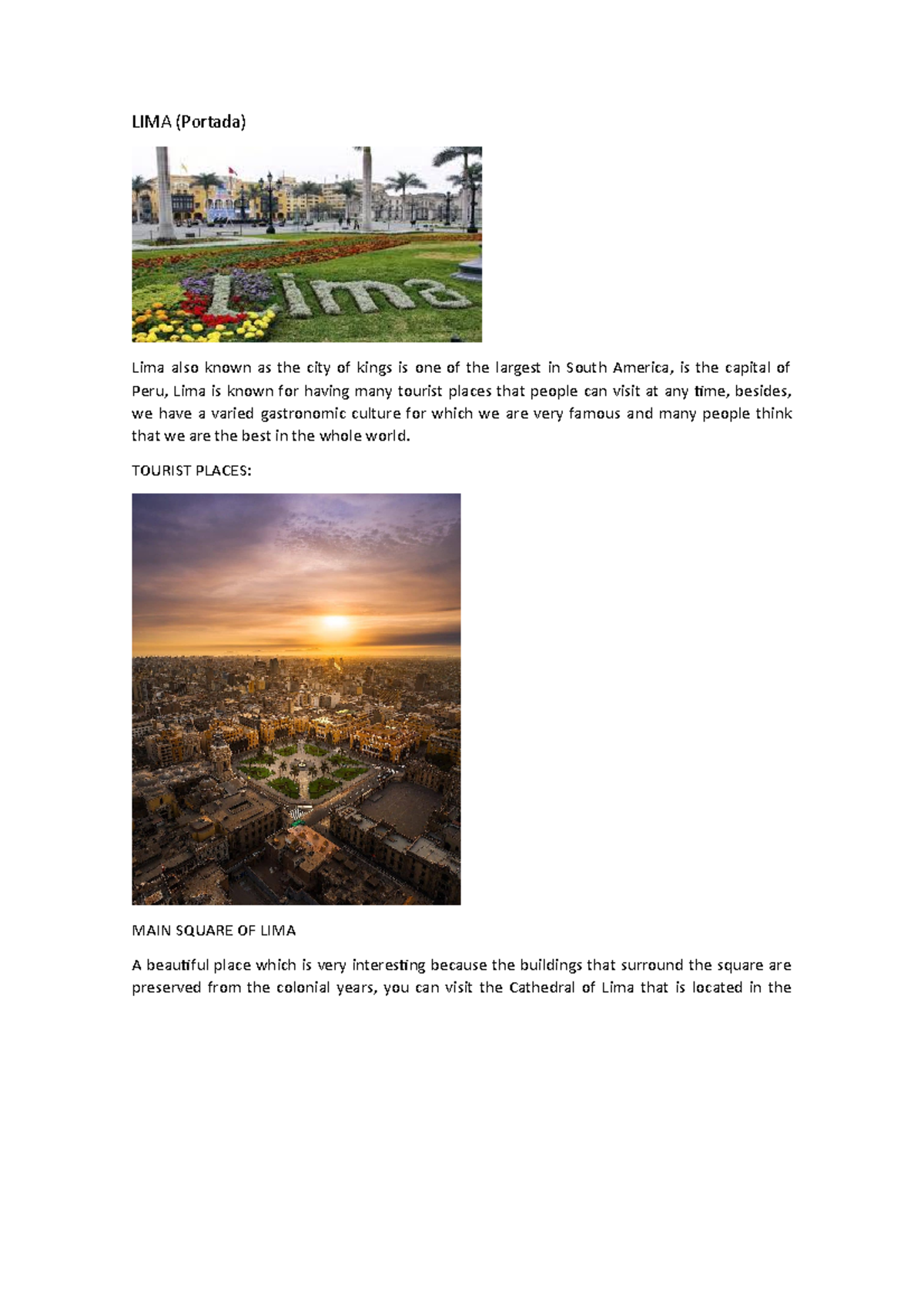 LIMAenglishwork - limaenglish trabajo - LIMA (Portada) Lima also known ...