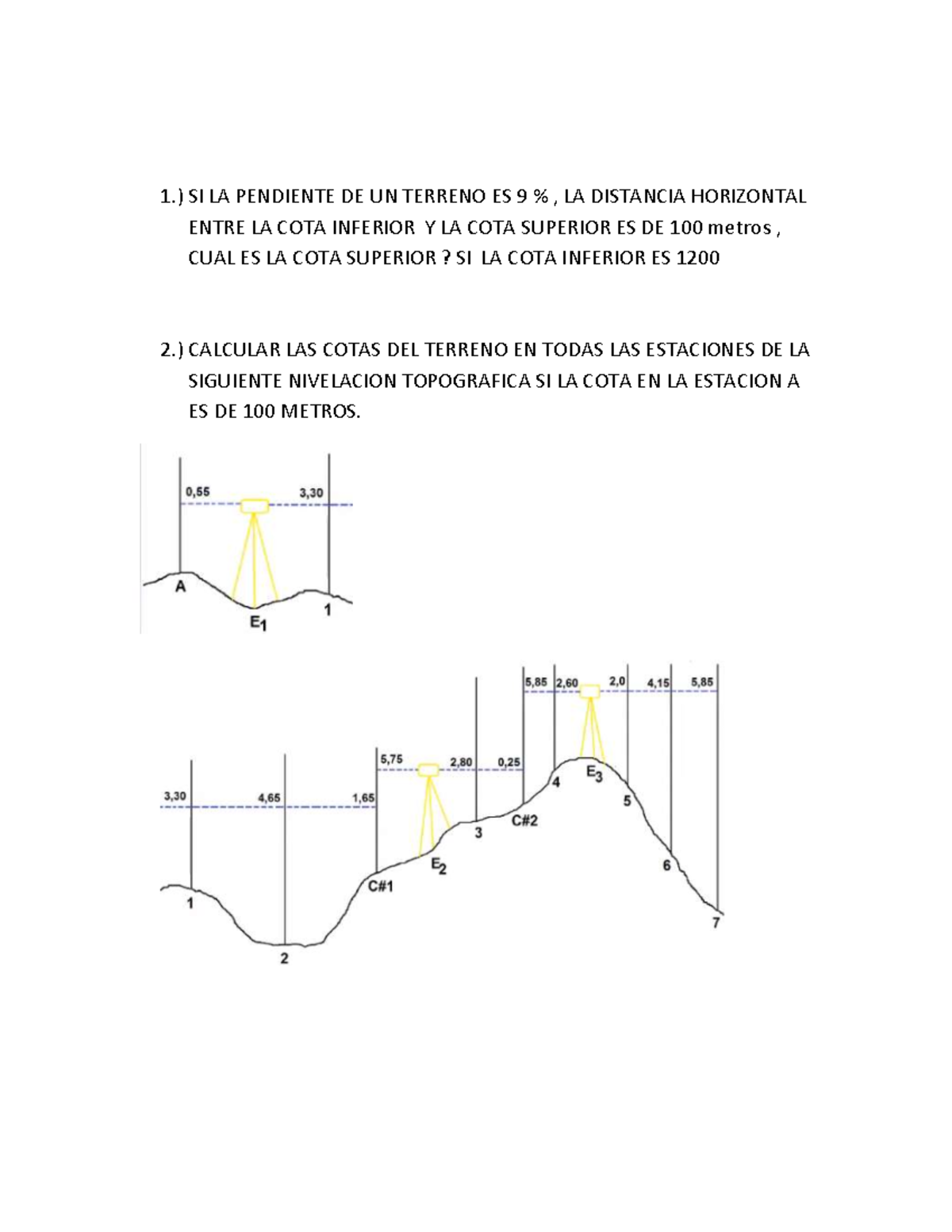 Actividad 1, Unidad 2. Topografia - Topografía - 1.) SI LA PENDIENTE DE ...