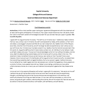 Lecture Notes 3 - Philosophy - PAUL CHURCHLAND: “The Self is the brain ...