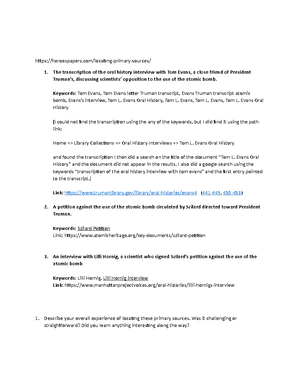 2-1 Short Response - Hist-100 - 2-1 Short Response Describe your ...