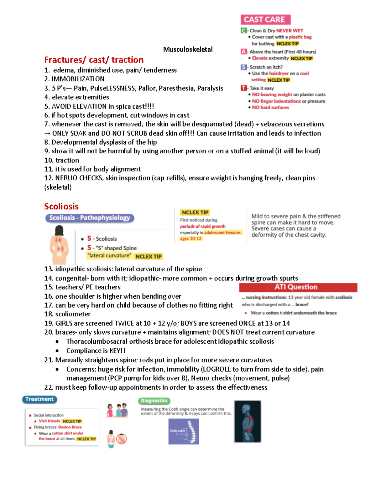 Musculoskeletal study answers[ 506] - Musculoskeletal Fractures/ cast ...