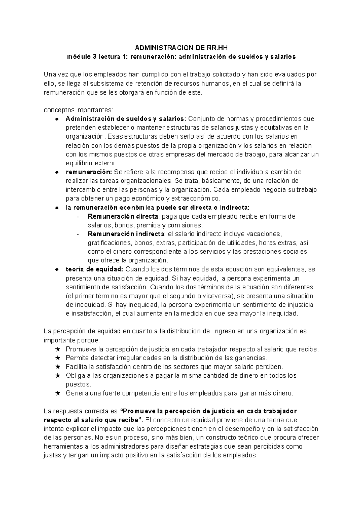RRHH M3-M4 - resumen completo de recursos humanos modulo 3 y 4 - ADMINISTRACION DE RR módulo 3 ...