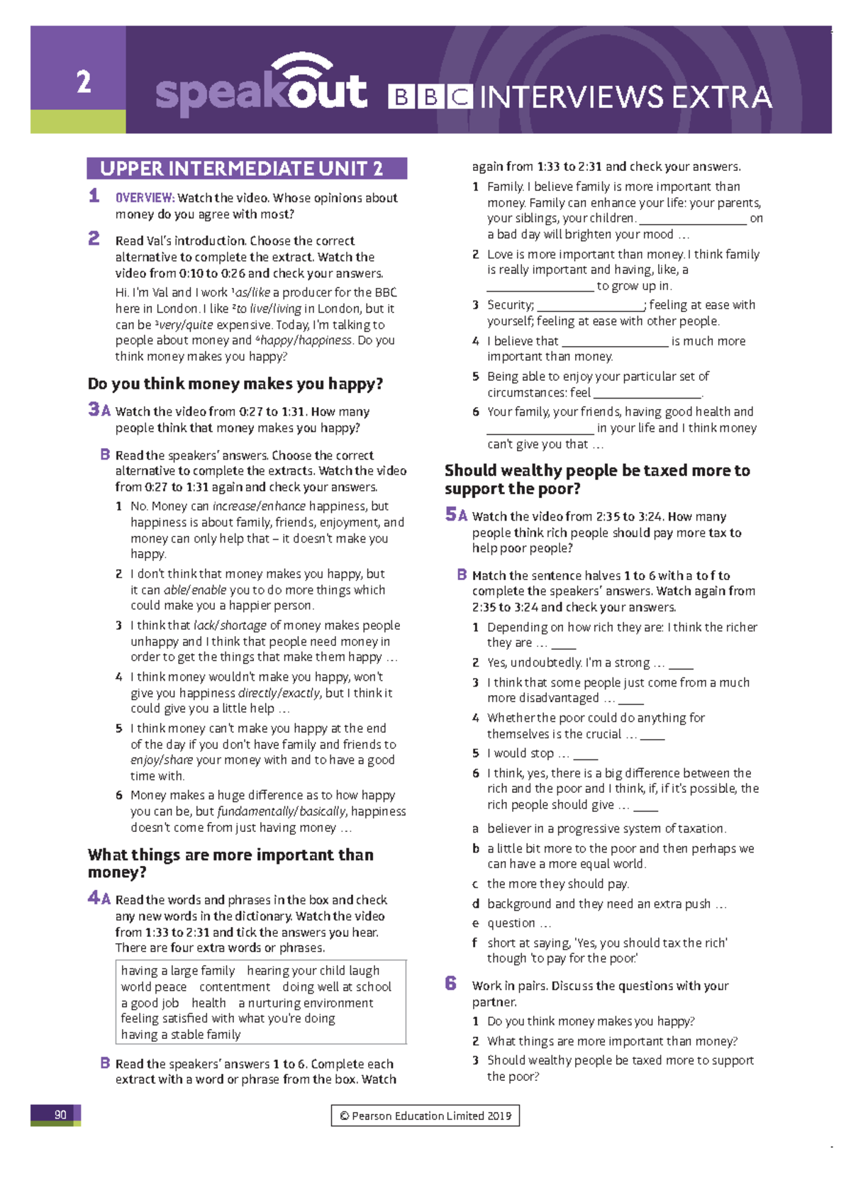 CP1 BBC Interviews Extra Unit - INTERVIEWS EXTRA 90 © Pearson Education Limited 2019 UPPER - Studocu
