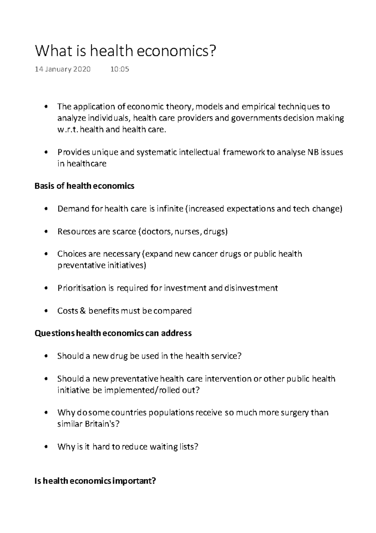 What is Health Economics - The application of economic theory, models ...