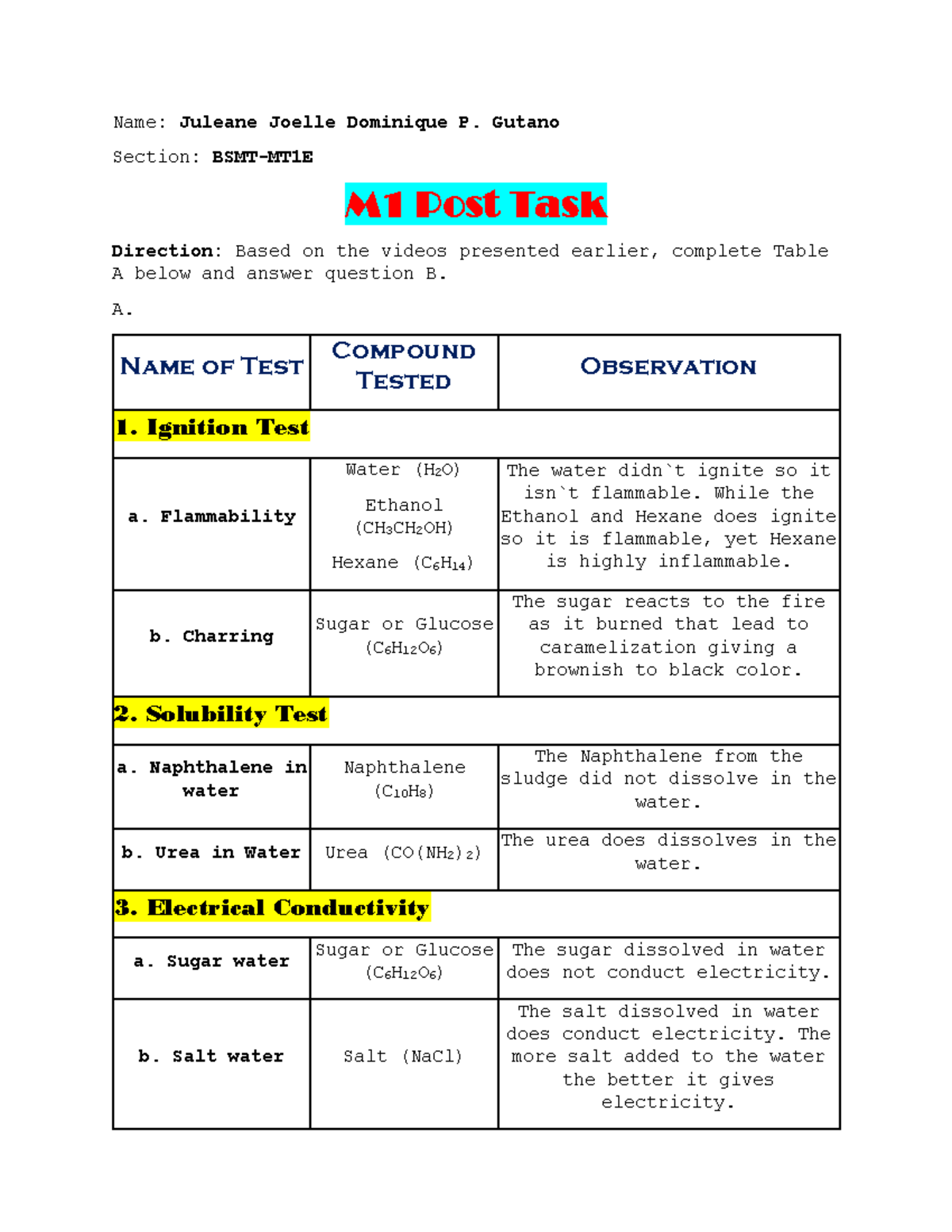 Gutano (M1 POST TASK) - Assignment in BIOCHEMISTRY module 1 ...