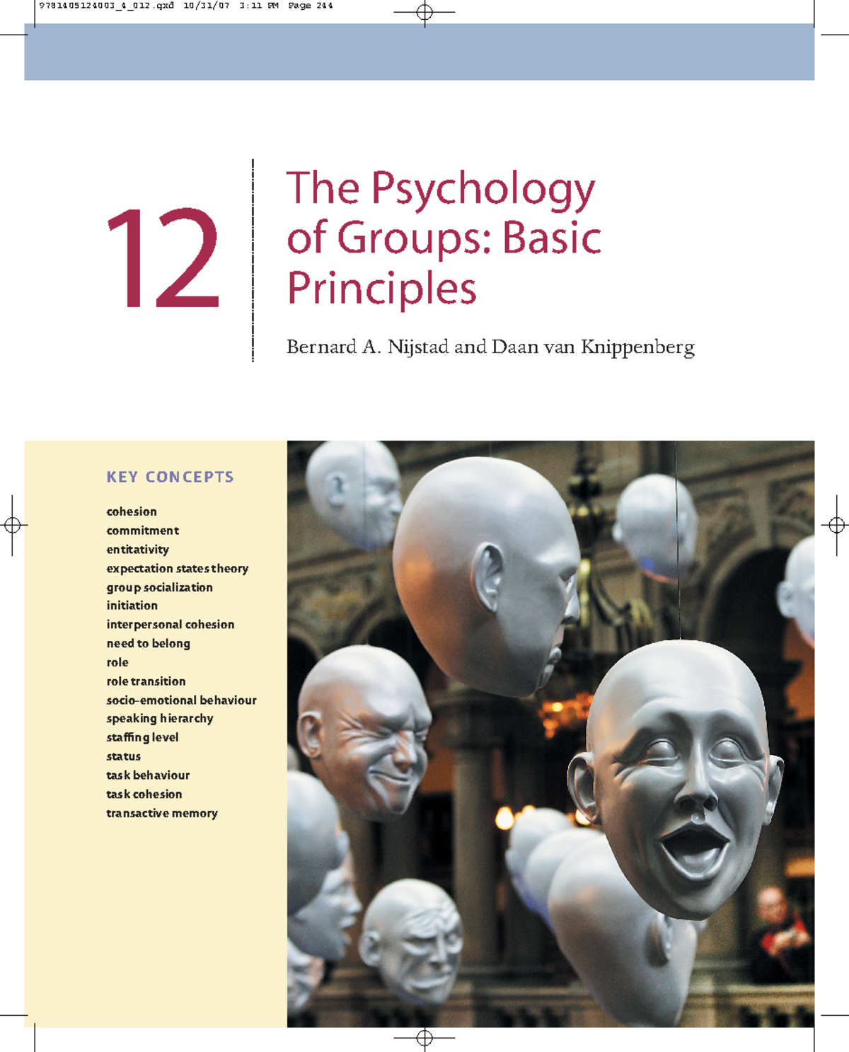 Cpt12 - 12 The Psychology of Groups: Basic Principles Bernard A ...