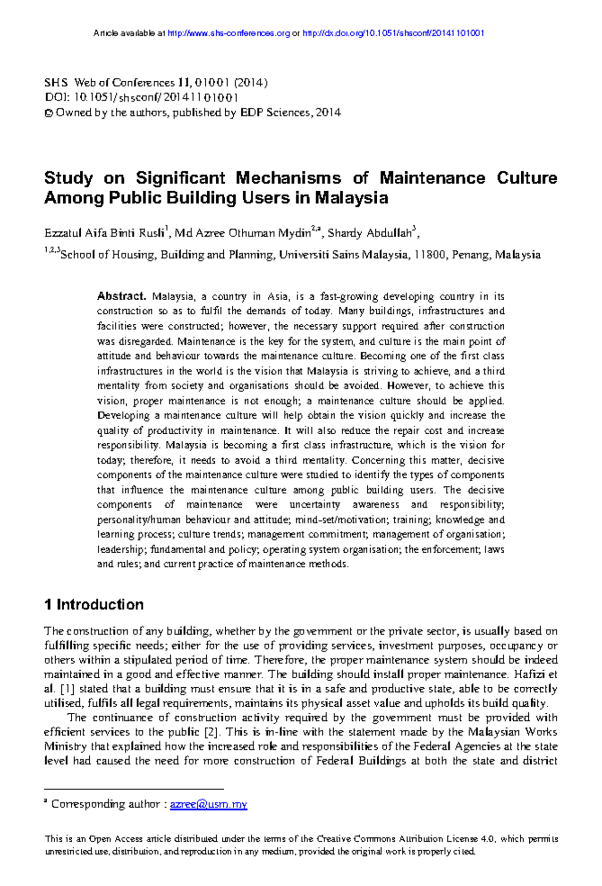 6. Study on Significant Mechanisms of Maintenance Culture Among Public ...