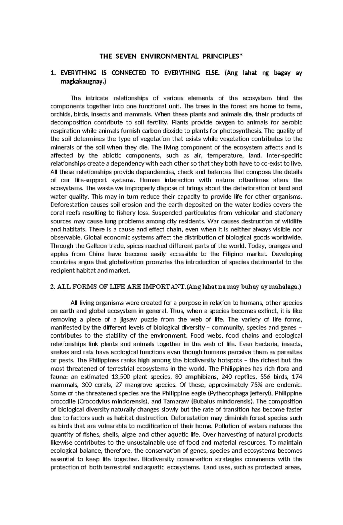 The 7 Environmental Principles - THE SEVEN ENVIRONMENTAL PRINCIPLES* 1 ...