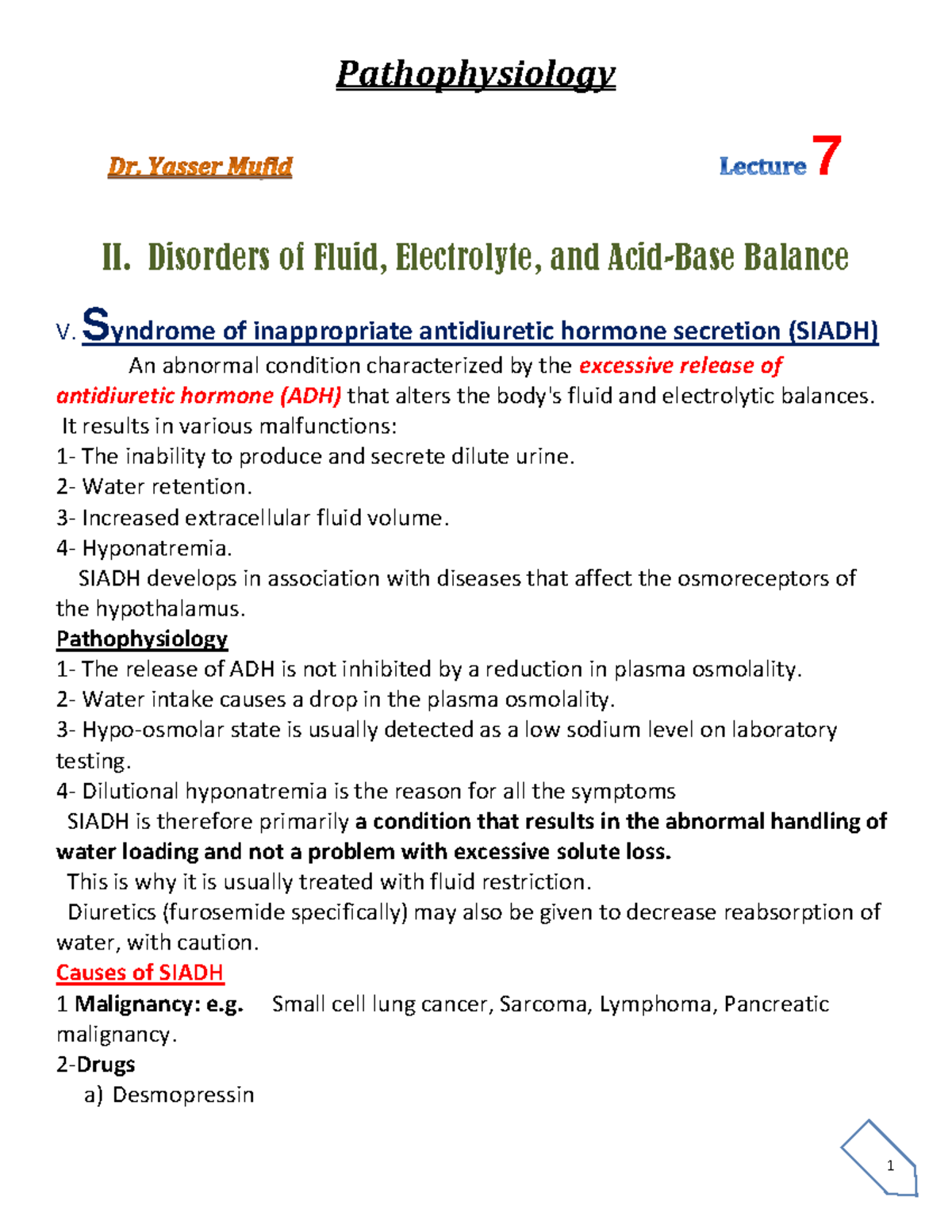 II. Disorders of Fluid, Electrolyte, and Acid-Base Balance ...
