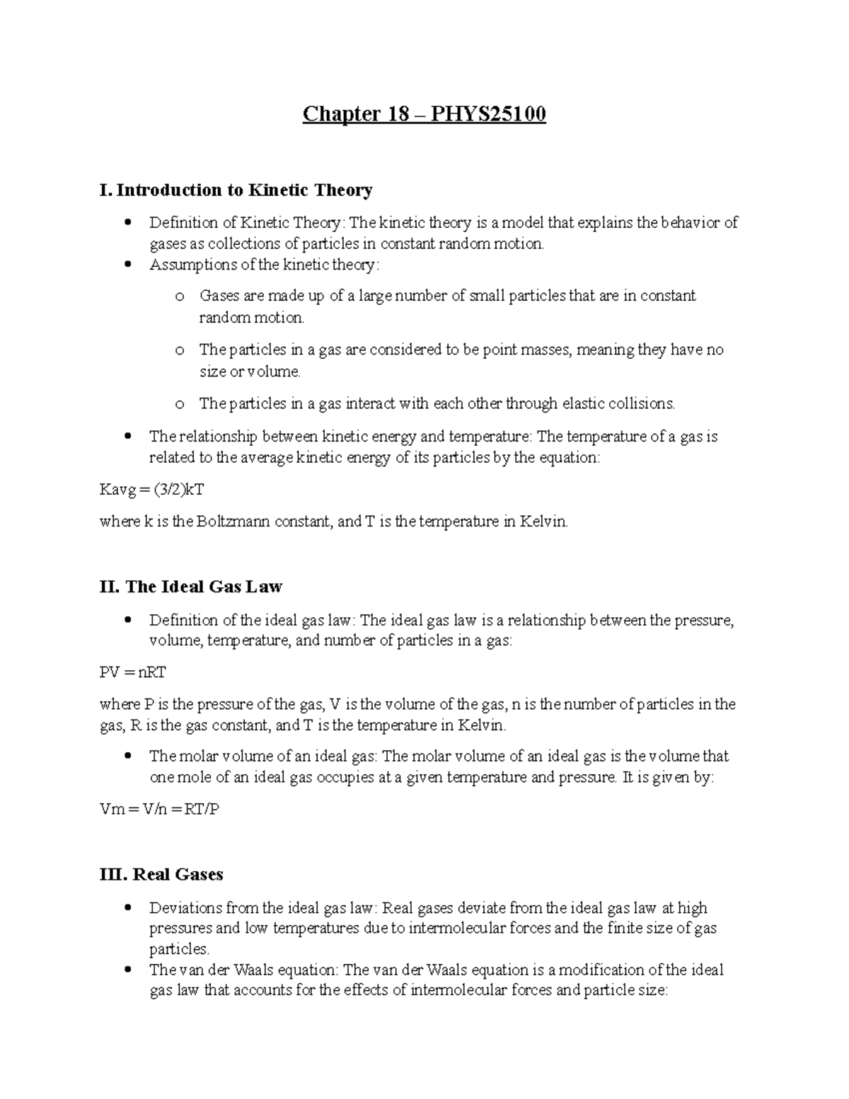 Chapter 18 - PHYS25100 - Detailed Lecture Notes - Professor James Tucci ...