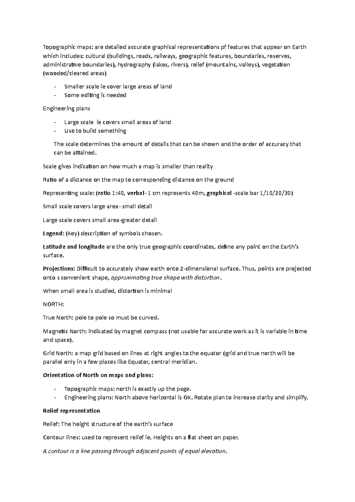 Weeks 1-4 - Lecture notes 1-4 - Topographic maps: are detailed accurate ...