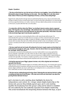 Chapter 2 Lord of the Flies - LOTF – Chapter 2 Questions 1. How does ...