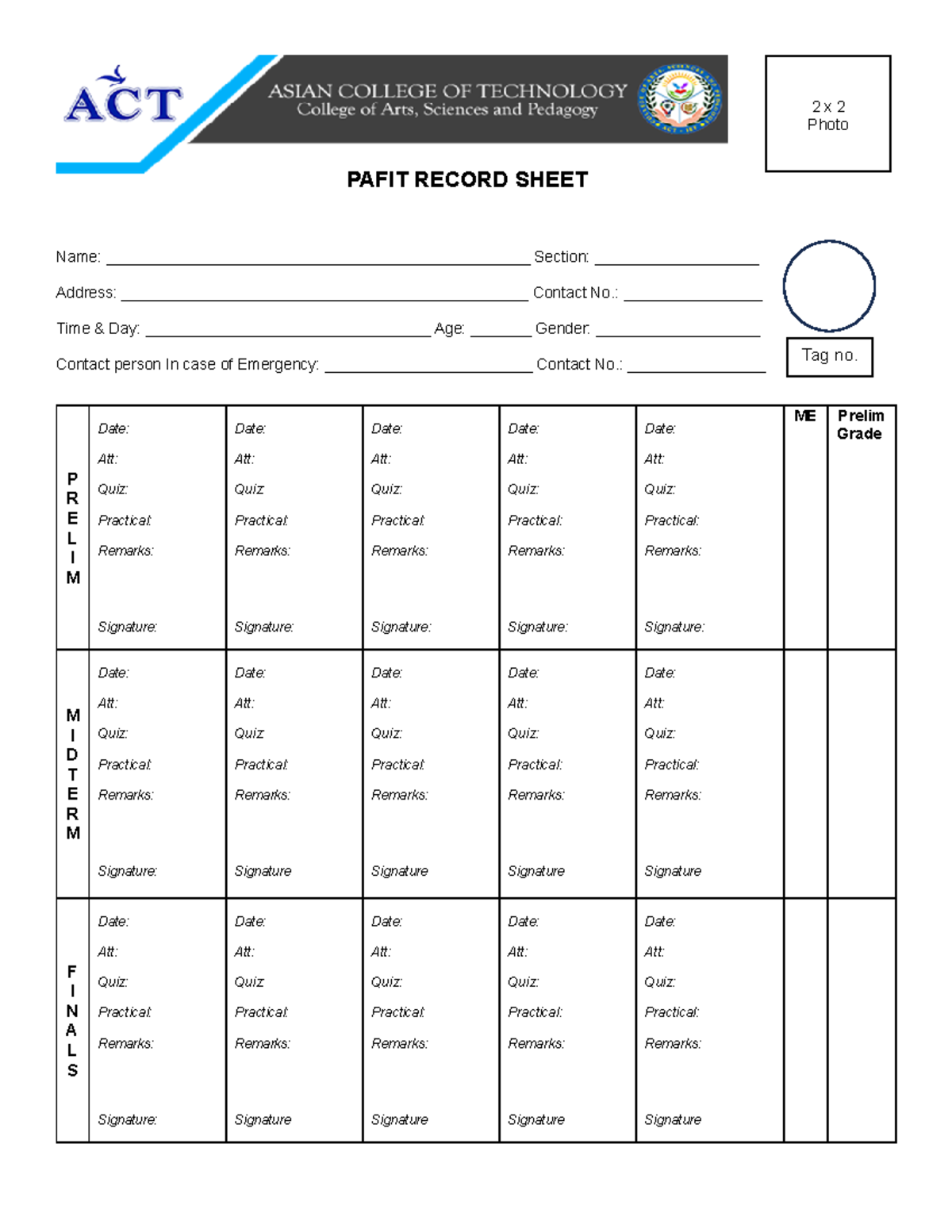 Pafit-record-sheet - mjhyhb - 2 x 2 Photo Name