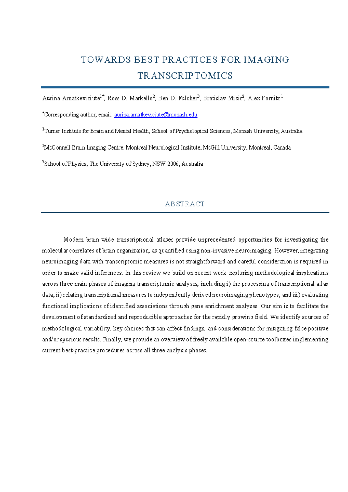 Towards Best Practices For Imaging Transcriptomics 21 06 2022 Preprint Towards Best Practices