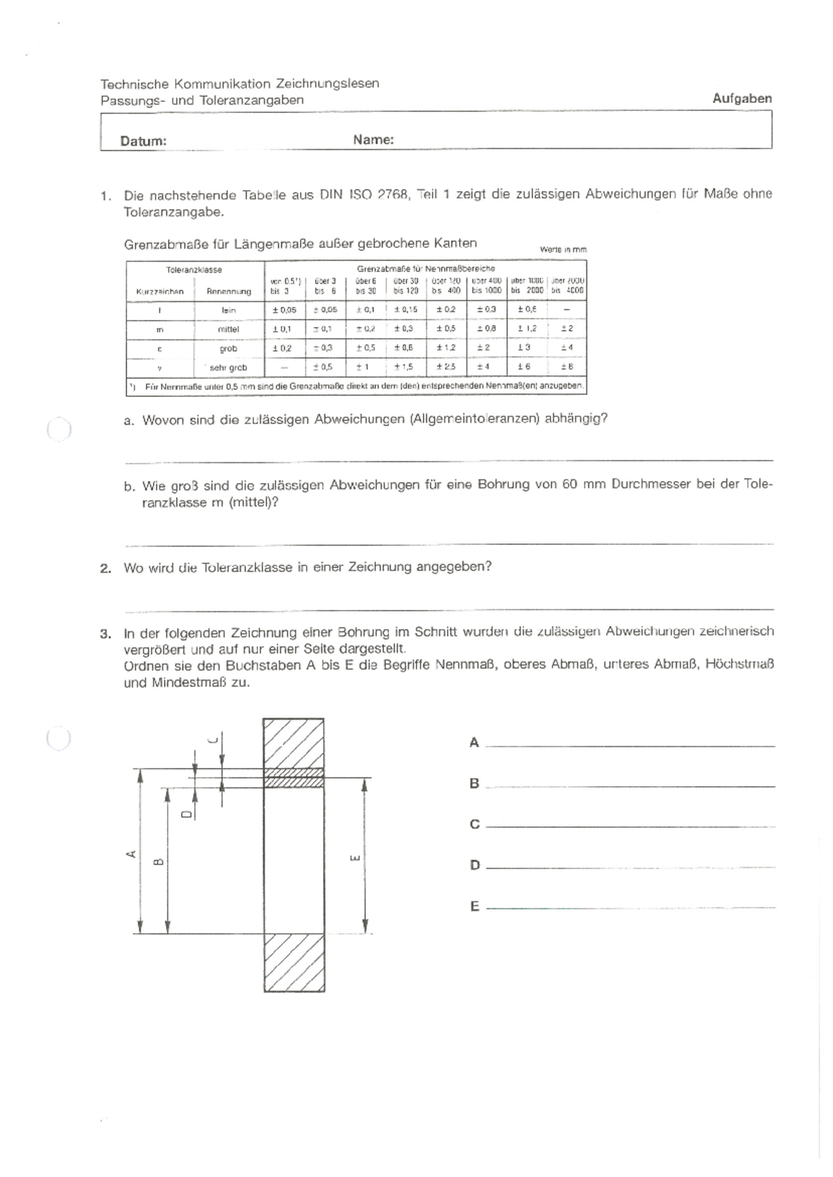 TZ Unterlagen UE12 UE13 (Maßtoleranzen und Passungen) - Technisches ...