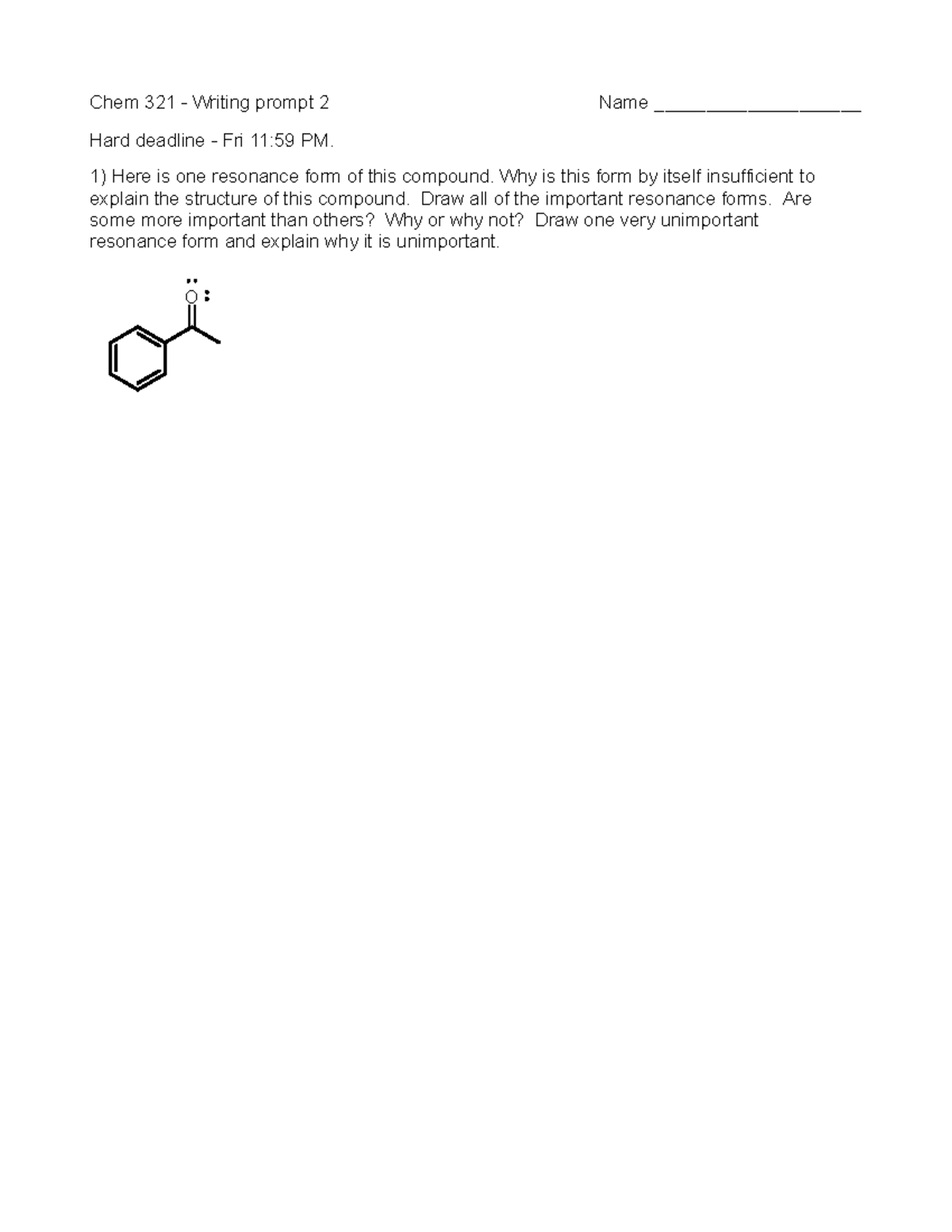 Chem 321 2020 summer writing 2 key - Hard deadline - Fri 11:59 PM. Chem ...