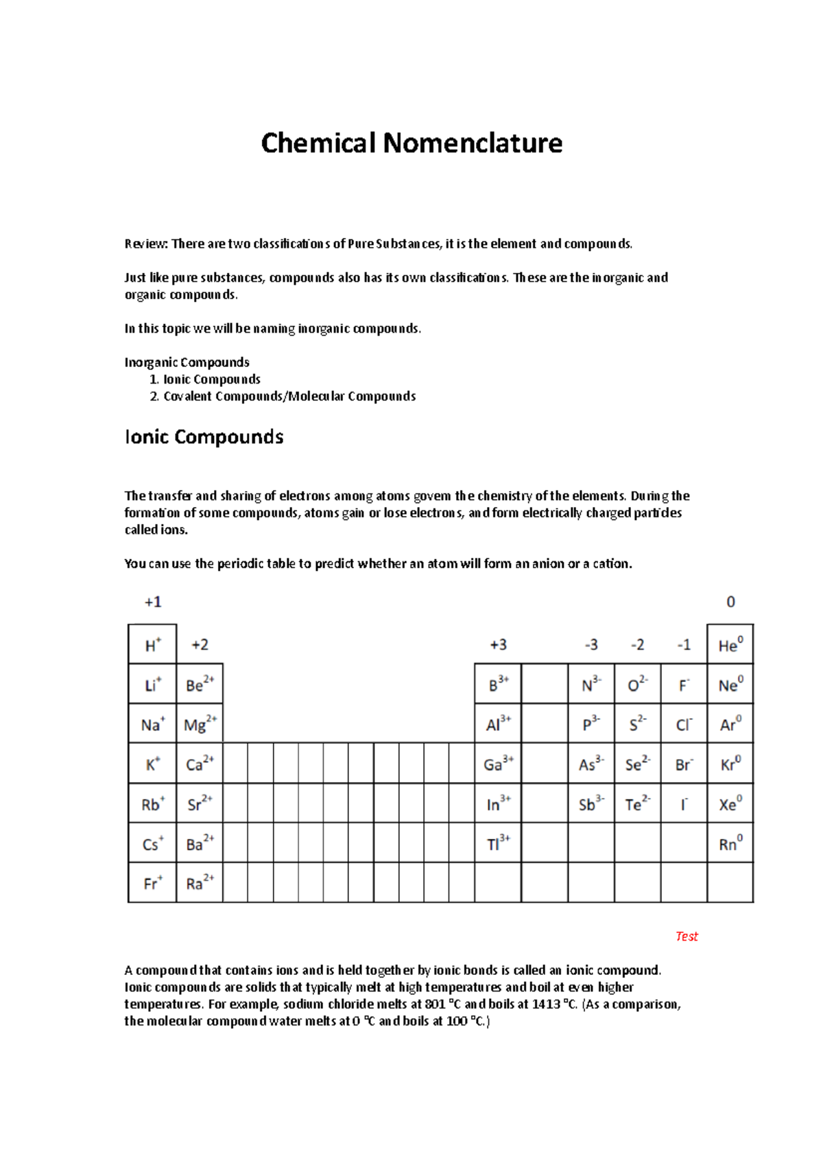 6Chemical Nomenclature - Chemical Nomenclature Review: There are two ...