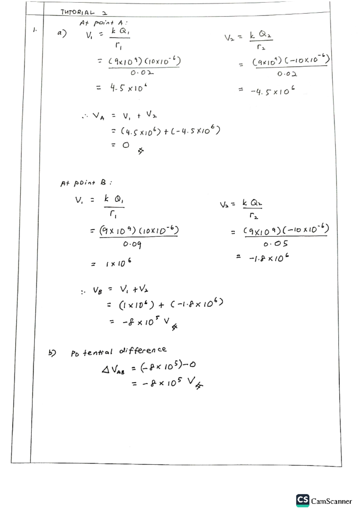Tutorial 2 Phy150 - answer - Electric and Magnetism - Studocu