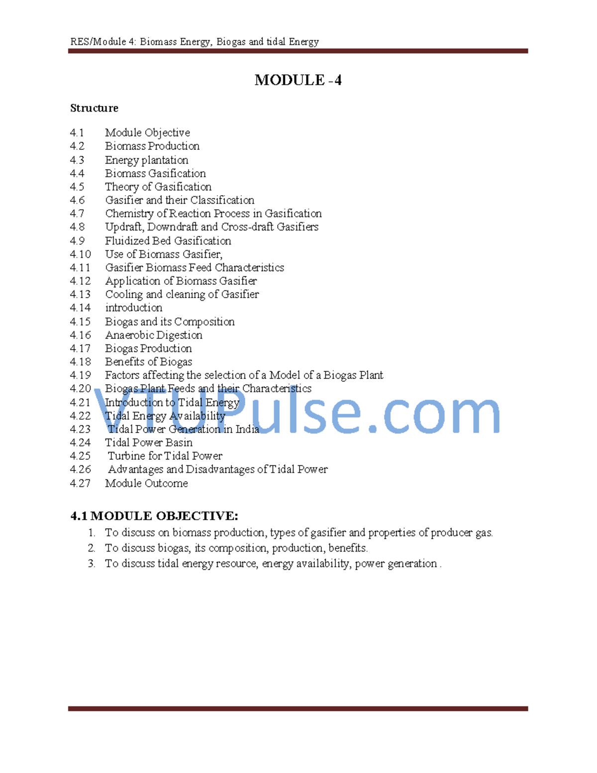 Module 4 Eert Vtupulse Module Structure 4 Module Objective 4 Biomass Production 4 Energy