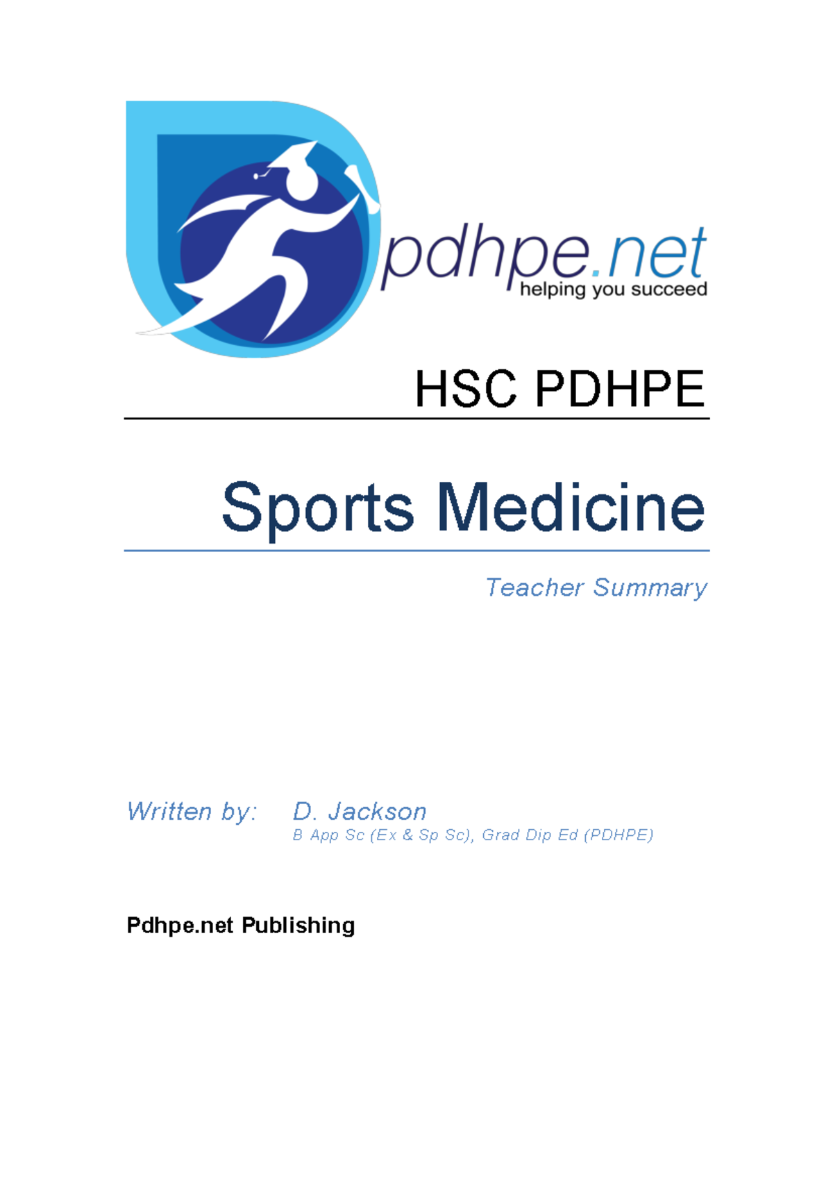 Sports medicine teacher summary - HSC PDHPE Sports Medicine Teacher ...