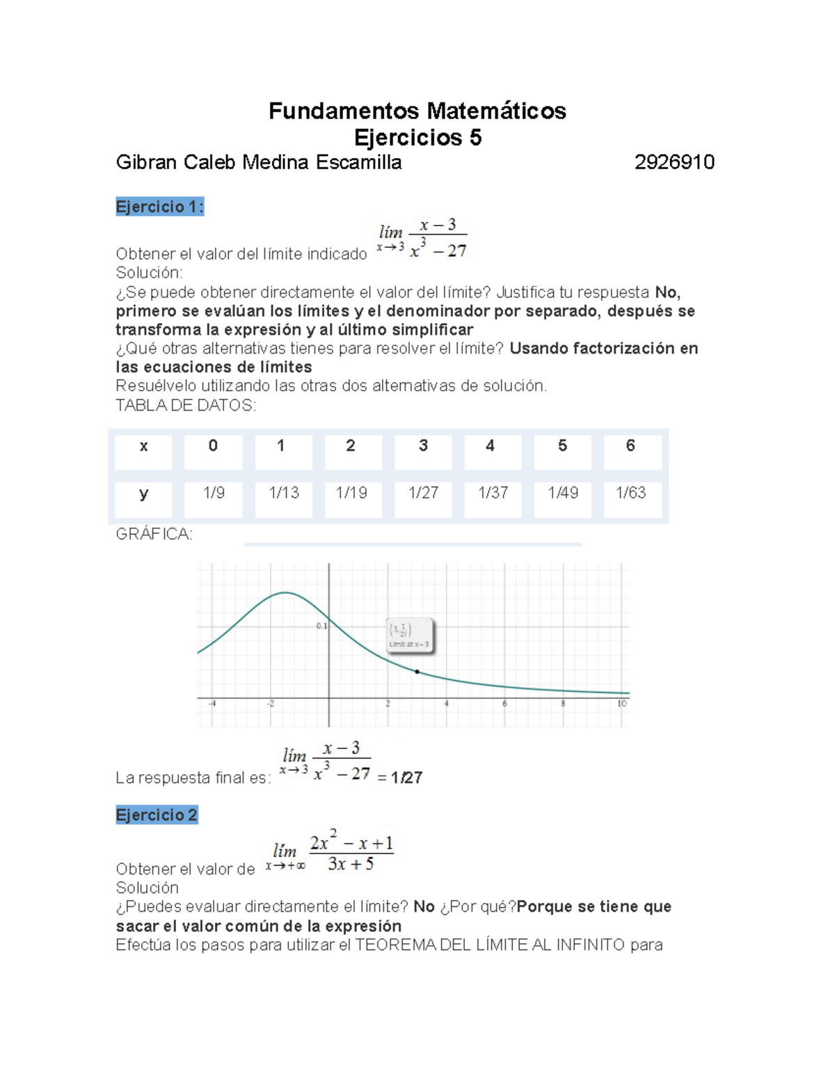 Ejercicion 5 Fundamentos matematicos - Fundamentos Matemáticos ...