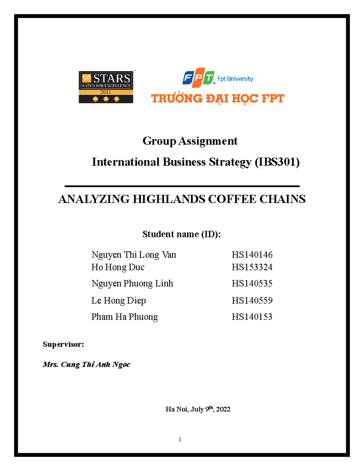 Team-2 Group-assignment IBS - 1 Group Assignment International Business Strategy (IBS301 ...