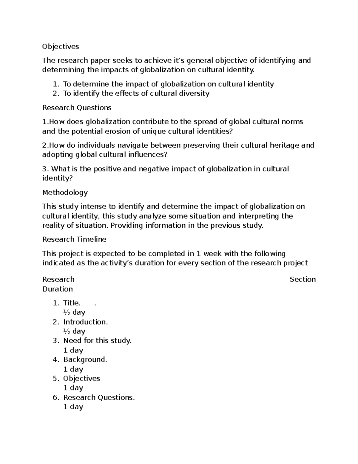 Document-3-1 - Objectives The research paper seeks to achieve it’s ...