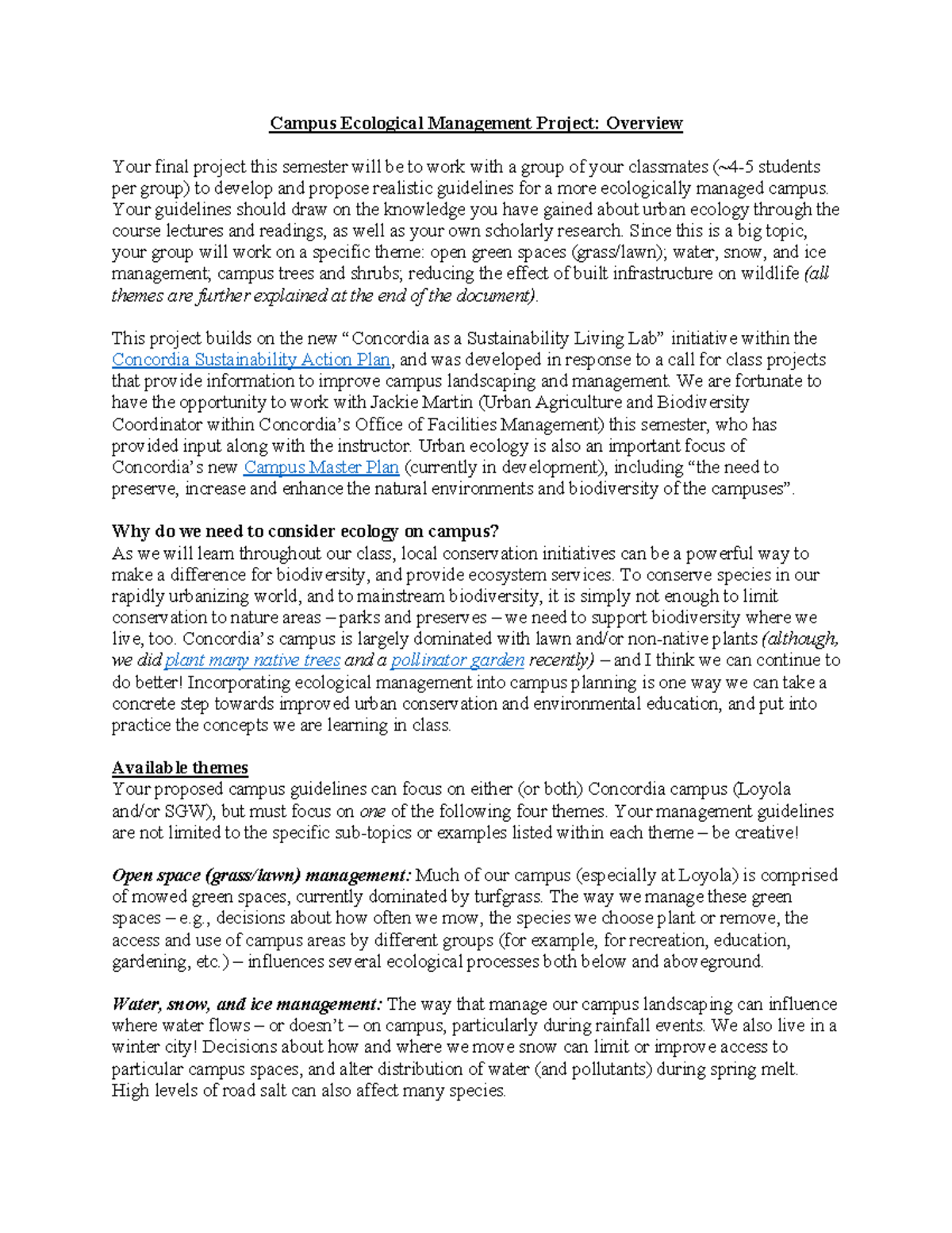 Campus Ecological Management Overview - Campus Ecological Management ...