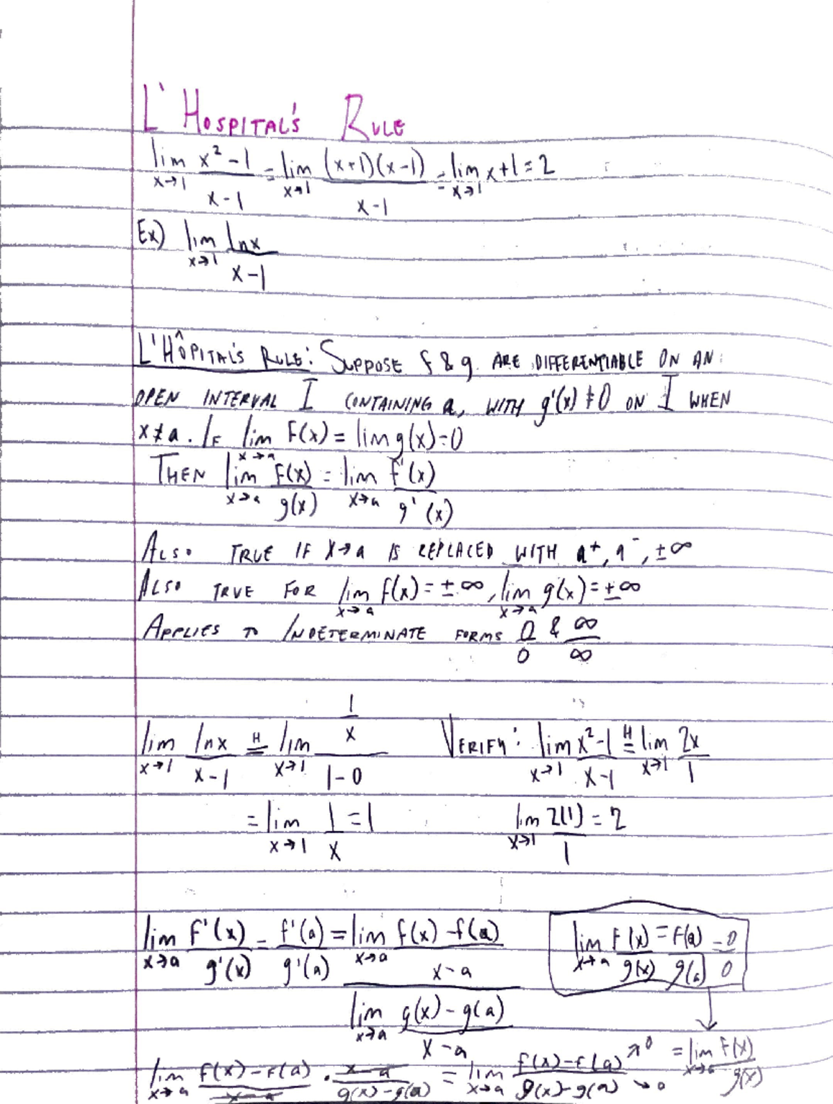 L'Hopitals Rule - L' HOSPITAL'S RULE lim x2 -1 lim (xr1)(x-1) -limx+l=2 ...