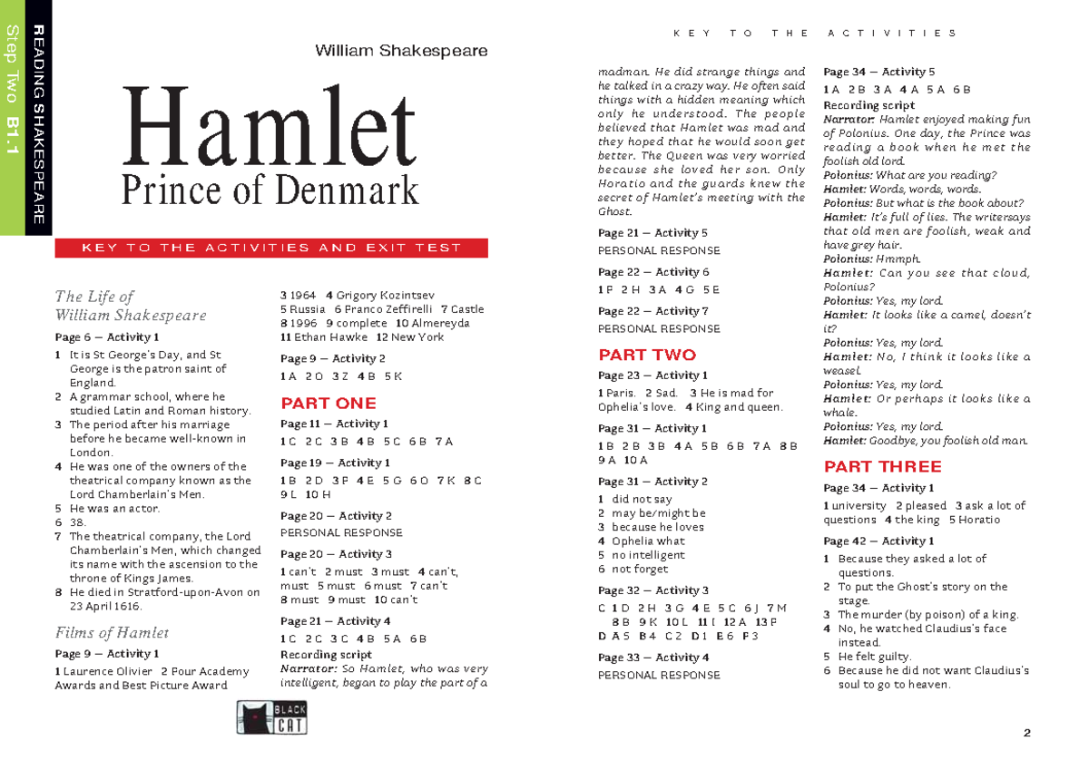 500065 RS-Hamlet 08 KEY TEST - madman. He did strange things and he ...