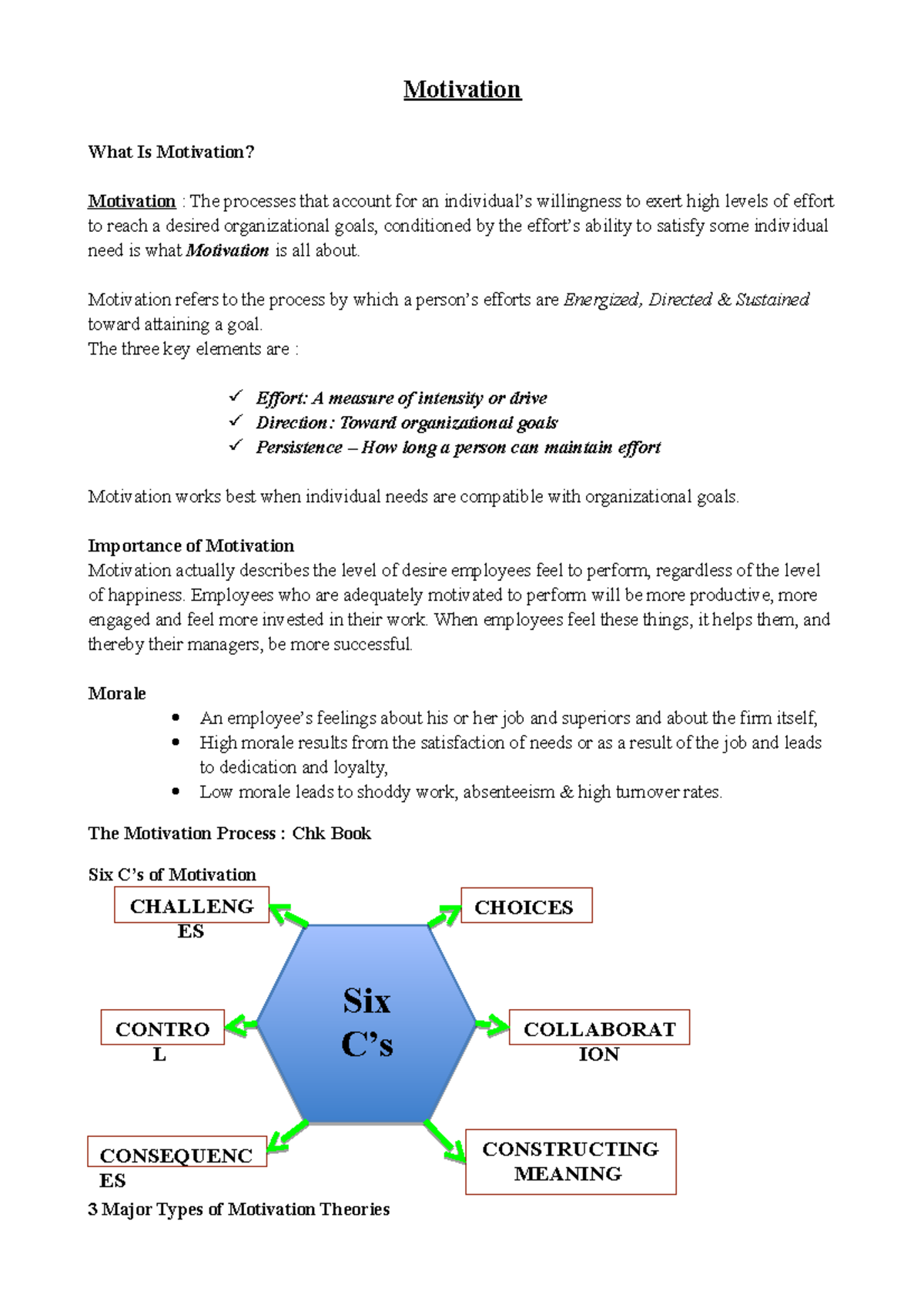 7. Motivation stu - Lecture notes 7 - Motivation What Is Motivation ...